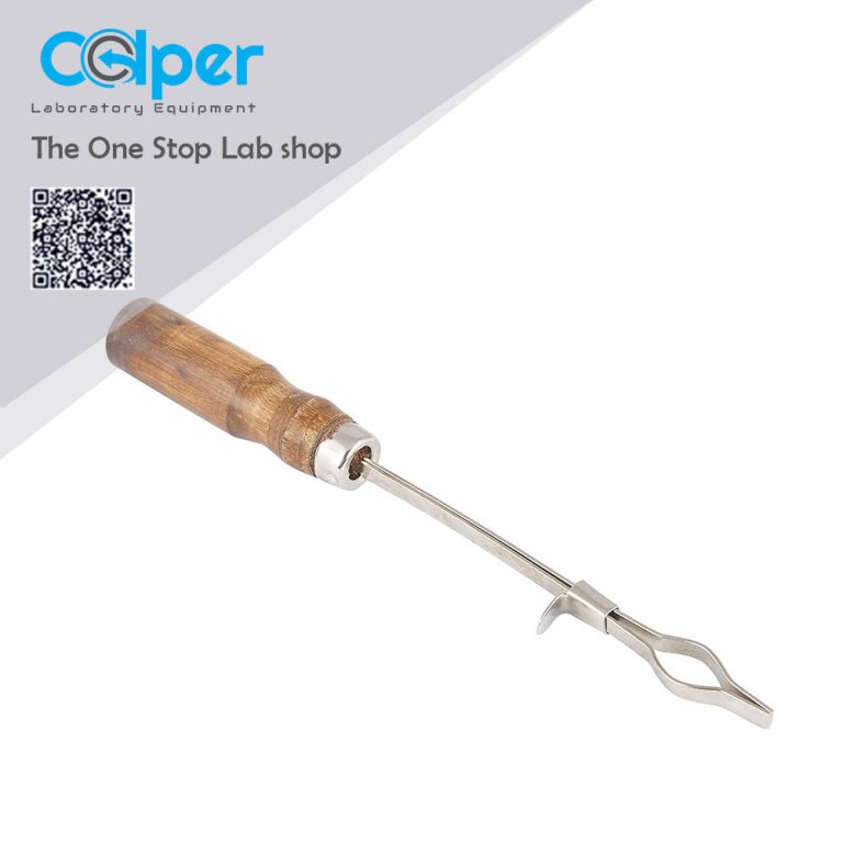 Wooden & Iron Test Tube Holder | Heat-Safe Grip for Labs | Colper